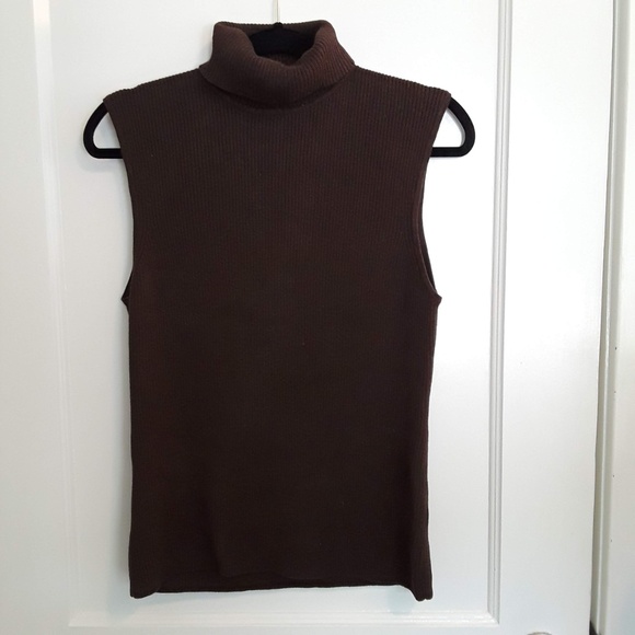JEANNE PIERRE | Sweaters | Jeanne Pierre Brown Chunky Turtleneck Tank ...